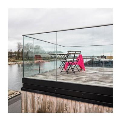 China Brushed aluminum shoe base chrome glass clamps for stairs aluminum terrace railing Te koop