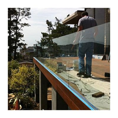 China Aluminium double shoe base glass clamps for 12mm glass steel staircase for terrace à venda