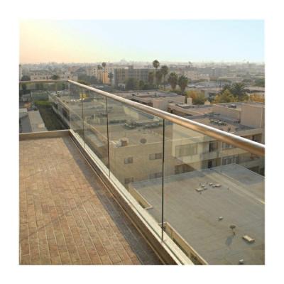Cina U base glass railing external glass balustrade prices roof safety handrails in vendita