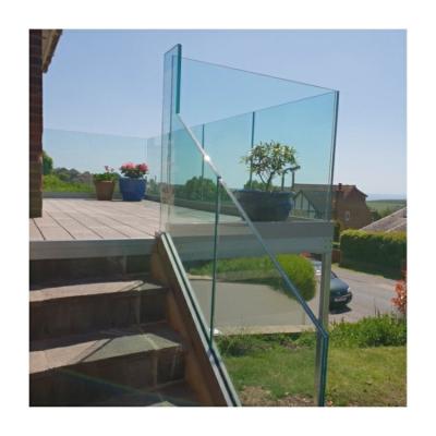 China U channel glass railing glass balcony railing porch railing near me Te koop