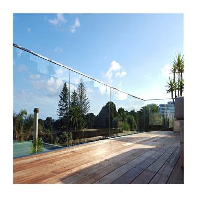 Cina Anodized aluminum u base glass handrails for balcony baluster design terrace in vendita