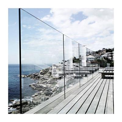 Cina Deck aluminium u channel fence posts tempered glass railing for front porch in vendita