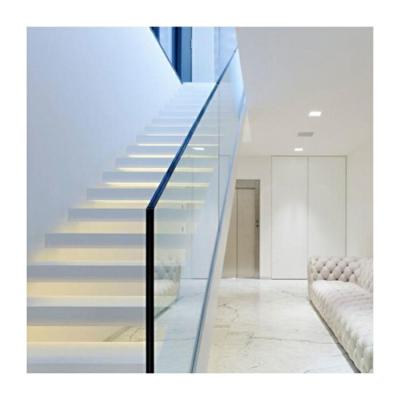 Cina Flooring Mounted Channel Glass Balustrade With Anodized Aluminum U Channel in vendita