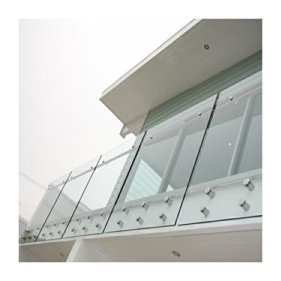 Cina Blue tinted standoff glass handrail galvanised balcony standoff railings in vendita