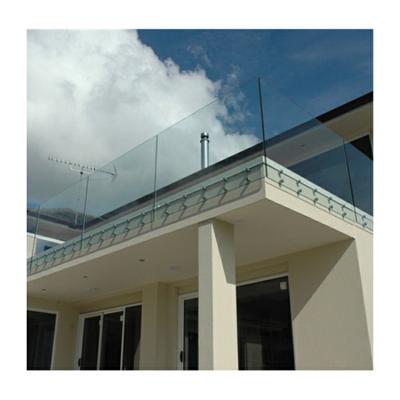 China Led designed free standing glass railing railings for patio standoff steps Te koop