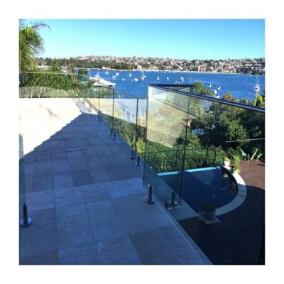 Cina Balcony frosted tempered glass railing cheaper decking railing design in vendita