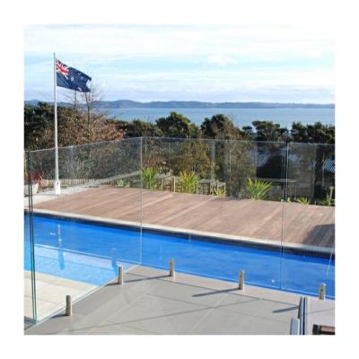 Cina US Virgin Island black glass spigots railing install spigot glass pool fence on pavers in vendita