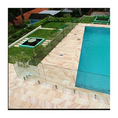 Cina Zambia frameless glass balustrade spigots railing tempered spigot glass pool fence panels in vendita