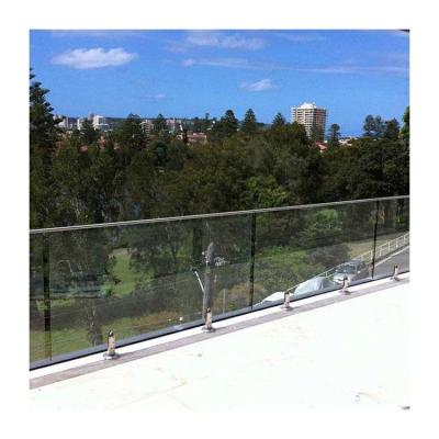 Cina Iceland frameless glass balustrade spigots railing williamArchi deck spigot railing in vendita