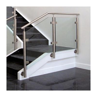 Китай Blue tinted glass railings exterior stair railings balustrade clamps продается