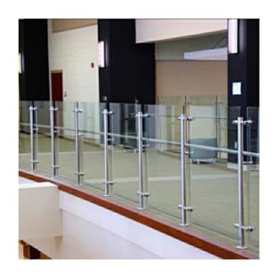 Китай Blue tinted glass balusters cedar deck with black railing deck railing glass balusters продается