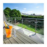 China Double layer glass railing roof grill design plexiglass railing system for sale