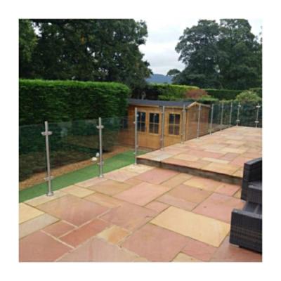 中国 Float glass railings pressure treated porch railing installing glass panel deck railing 販売のため