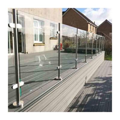中国 Multilayer glass fence curved stainless post deck railing decking with glass panel railings 販売のため