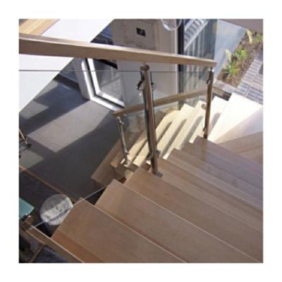 China CE EN 12150 glass fence handrail for stairs outside side mounted glass balustrade à venda