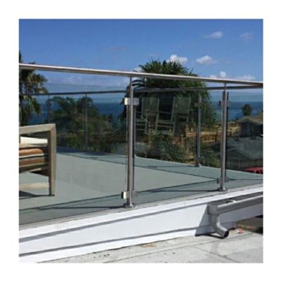 Cina Ultra white glass balusters railings for porches and decks curved glass stair railing in vendita