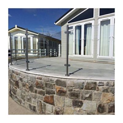 Китай Led designed glass fencing metal front porch railing modern glass railing продается