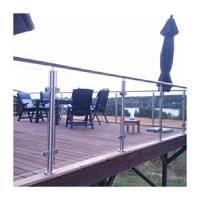 China Double layer glass balustrades grey deck with white railing panel railing system for sale