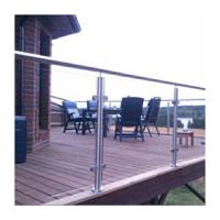 China Double layer glass balustrades grey deck with white railing panel railing system for sale