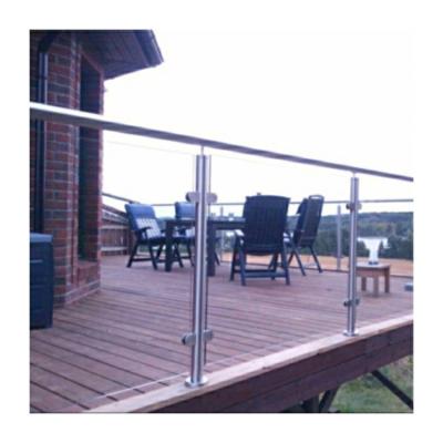 中国 Double layer glass balustrades grey deck with white railing panel railing system 販売のため