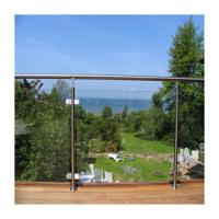 China Double layer glass balustrades grey deck with white railing panel railing system for sale