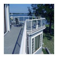 China Double layer glass balustrades grey deck with white railing panel railing system for sale