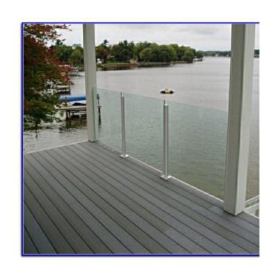 Китай Led glass balustrades gray deck with black railing stair railing systems продается