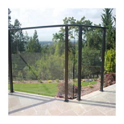 中国 AS NZS2208 glass balustrades wood and metal porch railing postless glass railing 販売のため
