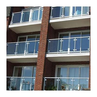 Cina Grey glass banister decorative balcony railing balustrade with timber handrail in vendita