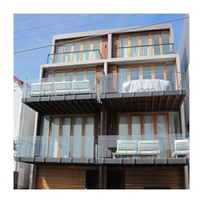 Cina Grey glass banister decorative balcony railing balustrade with timber handrail in vendita