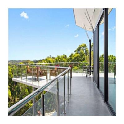 Cina AS glass fence house wire fence deck railing stainless post railing with tempered glass in vendita