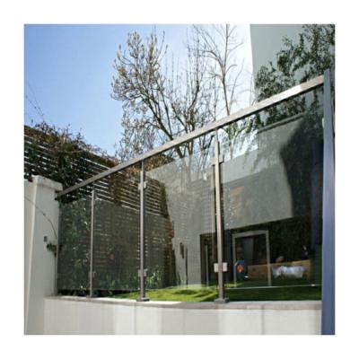 China Float glass guardrail iron railing for porch steps how much does glass railing cost Te koop