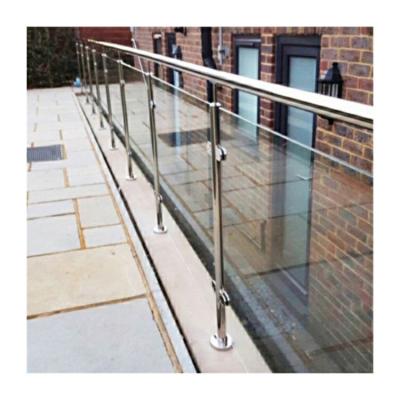 Cina Float glass guardrail iron railing for porch steps how much does glass railing cost in vendita