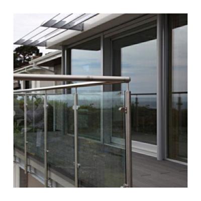 China Led designed glass fence surface mount deck balusters railings with glass Te koop
