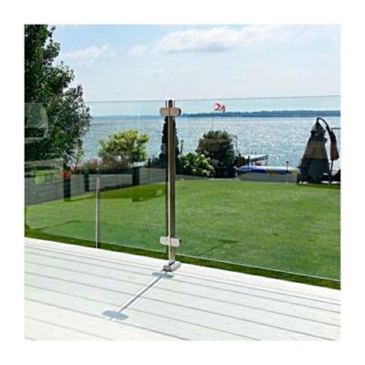 Cina Led designed glass fence surface mount deck balusters railings with glass in vendita
