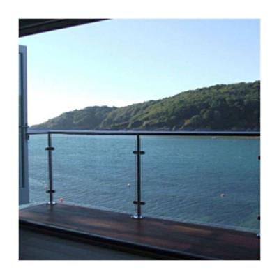 Cina Led designed glass fence surface mount deck balusters railings with glass in vendita
