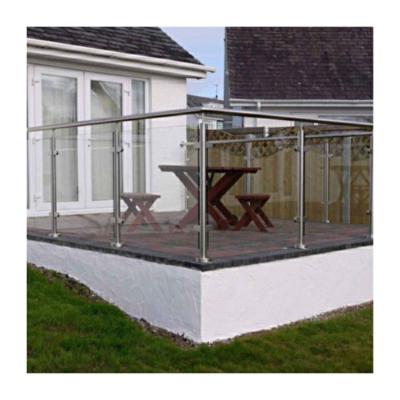 Cina Led designed glass fence surface mount deck balusters railings with glass in vendita