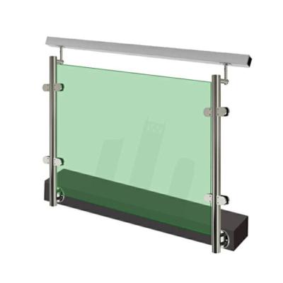 China Transparent parapet glass balustrade railing fence Te koop