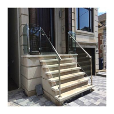 中国 EN12543 glass balustrade metal porch step handrails residential glass railing systems 販売のため