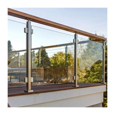 中国 AS NZS2208 glass railing dark brown vinyl deck railing stainless post glass railing price 販売のため
