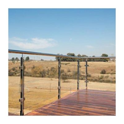 中国 Grey glass guardrail square stainless post deck balusters railing panel 販売のため