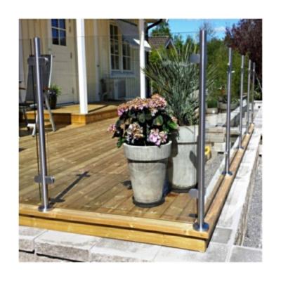 中国 CE EN 12150 glass railings ready made decking balustrade railing spigot 販売のため