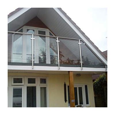 中国 Blue tinted glass balustrades faux balcony railing used glass balustrade 販売のため