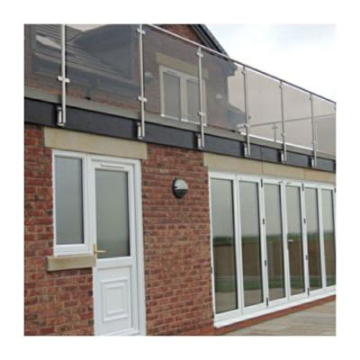 中国 Blue tinted glass railing rooftop rail safety glass railings 販売のため