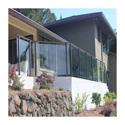 Cina EN12543 glass fence hand railing for front porch railing price per foot in vendita