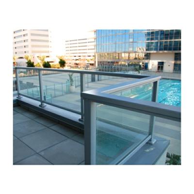 Cina Residential aluminum railings frameless glass railing style hotel led aluminum glass balcony railing in vendita