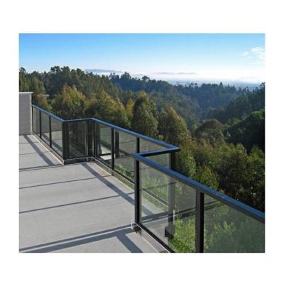 Cina Double picket aluminum fence cost of glass balustrade design aluminium railing with glass in vendita