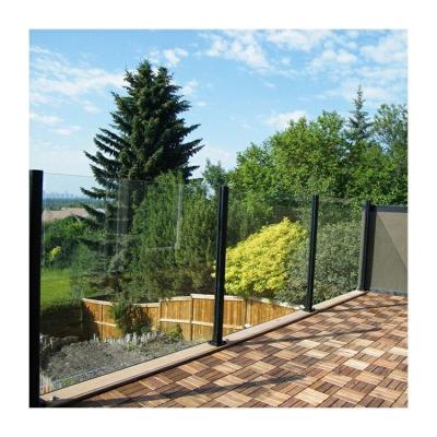 Cina Spear top aluminum fence glass handrails for decks style glass railing aluminum in vendita