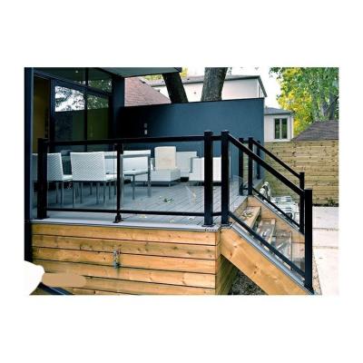 Cina Cost of aluminum fence per foot glass railing outdoor supplier aluminum railing deck with glass in vendita