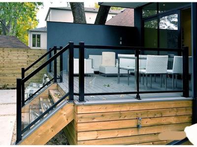 China Modern Glass Aluminium Balcony Railing Terrace Glass Railing Fence On Slope Te koop